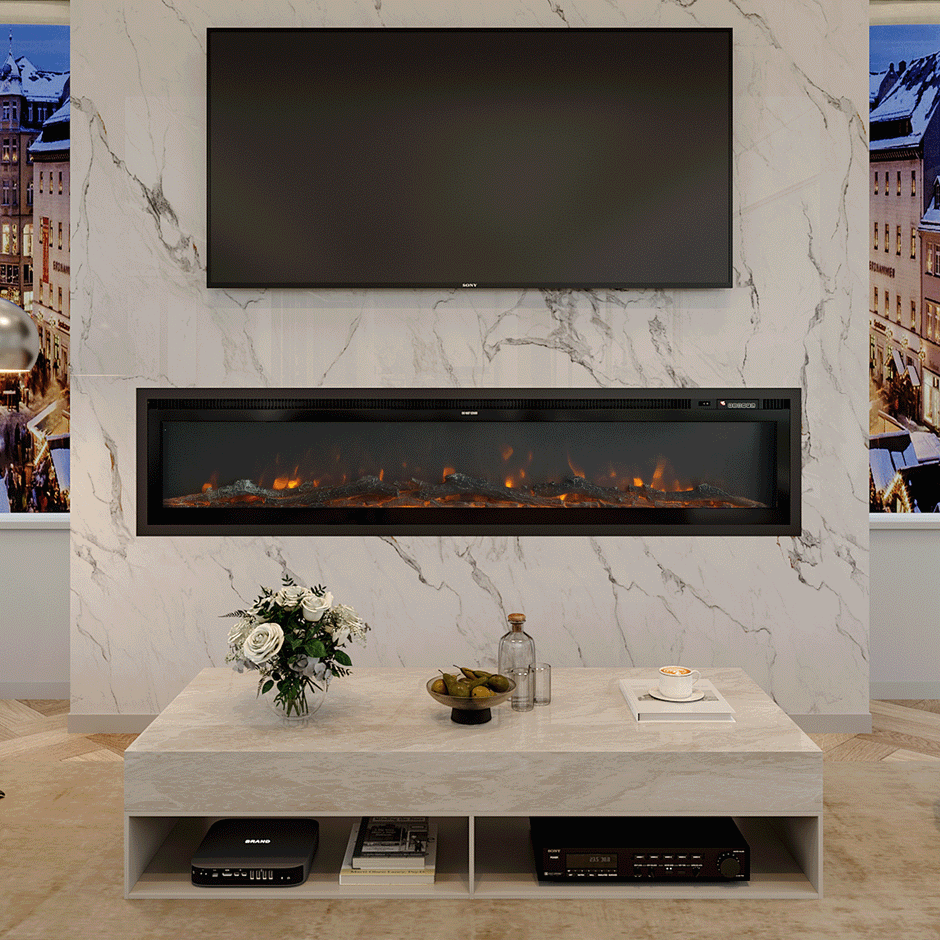 Deluxe Modern Electric Fireplace Insert with 9 Flame Colours – Smallbee UK