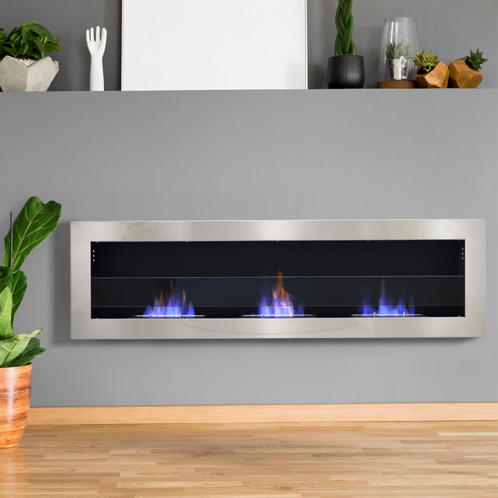 55 Inch Wall Mounted Bioethanol Fireplace – Smallbee UK