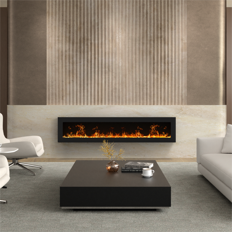 Versatile Media Wall Fireplace Insert | Realistic LED Flame Electric F ...
