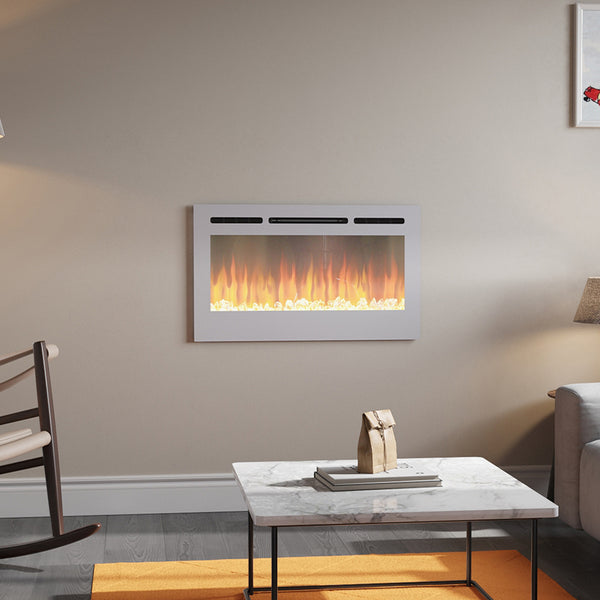 2000w Media Wall Fireplace with Realistic LED Flames – Smallbee UK